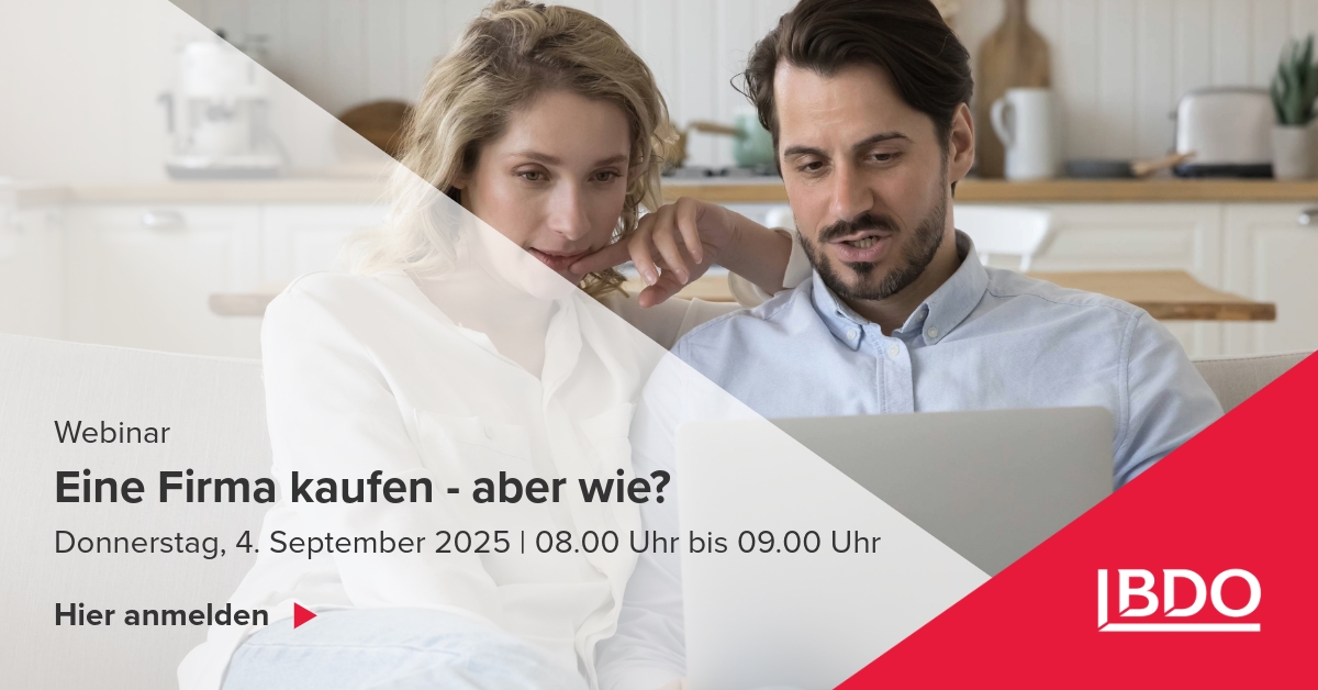Webinar | Eine Firma kaufen - aber wie? - BDO